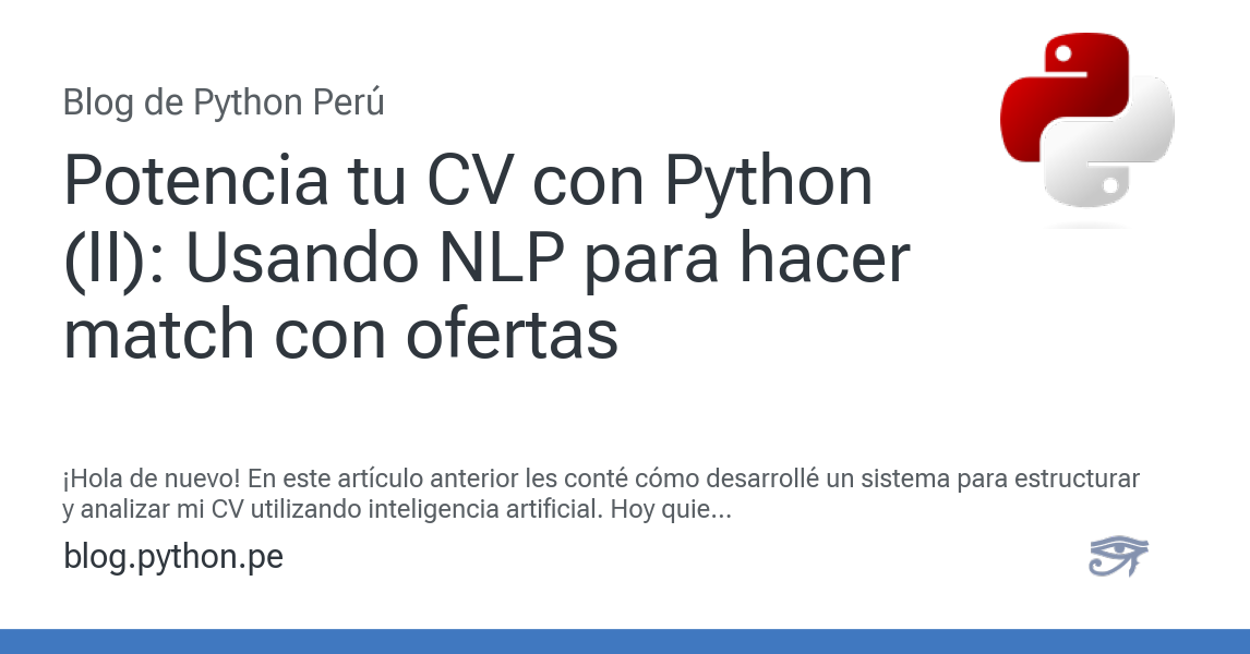 Potencia Tu Cv Con Python Ii Usando Nlp Para Hacer Match Con Ofertas